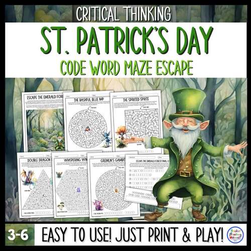 St. Patrick's Day Maze Escape with Codewords| Upper Elementary|Critical ...