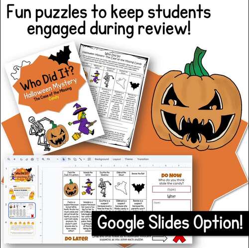 Halloween Mystery- Science Activity Packet (Print & Google Slides)