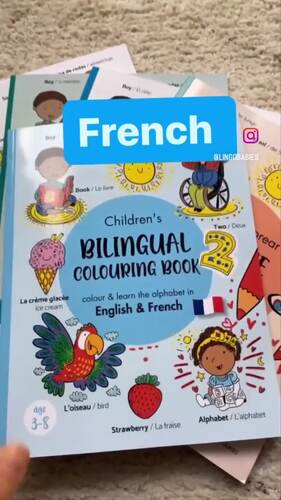First Words in French,Children's Bilingual Colouring French, ABC printables