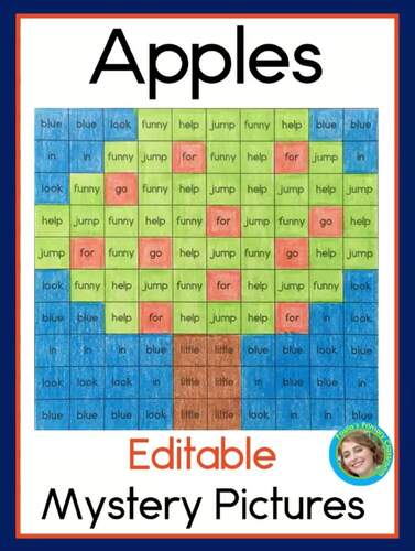 Fall Apples Color by Sight Word Editable Worksheets Programmable Color ...