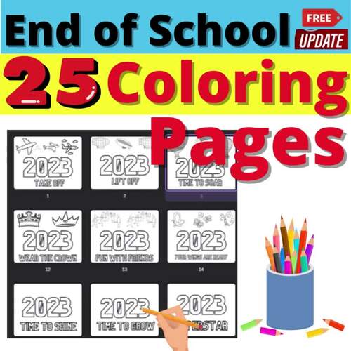 End of School Coloring Year Craft Art Activity Resource Color No Prep