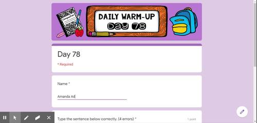 Grade 4 Daily Warm-Up Digital Review 2nd Quarter - ELA & Math - Google ...