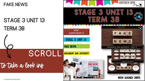 FAKE NEWS -NSW DET Stage 3 Unit 13 Term 3B Year B Component B NSW DET /NESA