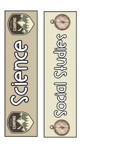 Camping Themed 10 Drawer Rolling Cart Labels w/ Editable Rolling Cart ...