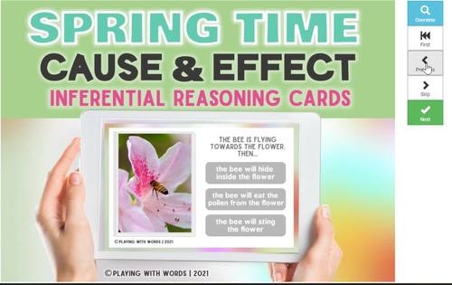 Spring Time Cause and Effect and Making Inferences - BOOM CARDS™
