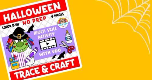 Halloween Trace and Cut Craft Activity for Preschool & Kindergarten (NO ...