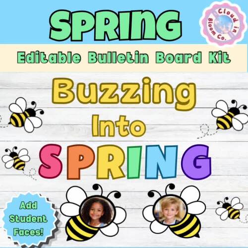 Buzzing Into Spring Bulletin Board Kit | Spring Classroom Decor | Editable
