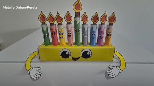 Hanukkah Menorah Craft | 3D Fold and Glue Activity for Elementary & ESL