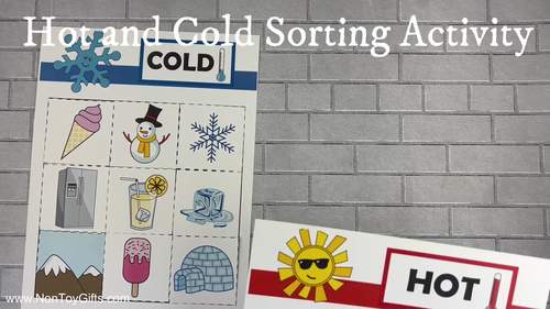 Hot and Cold Sort Activity with Sorting Mats - Objects and Clothes