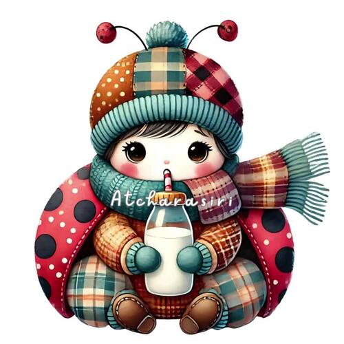 Cute Christmas Ladybug Clipart Set - 9 PNG Files with Transparent ...
