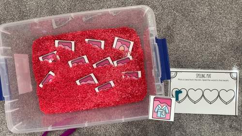 Valentine's Day CVCe Sensory Bin Activity for Kindergarten and First Grade