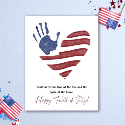 4th of July Handprint Art Craft | Independence Day Printable | Memory ...