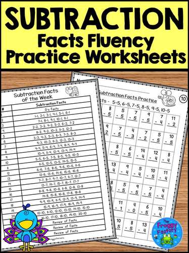 Subtraction Fact Fluency | Subtraction Fluency Worksheets | Fact Practice
