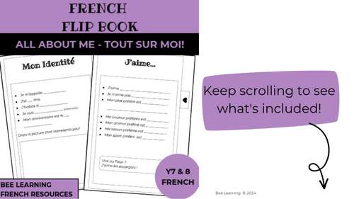 Tout sur moi! – All About Me Flip Book (French Beginners) | TPT