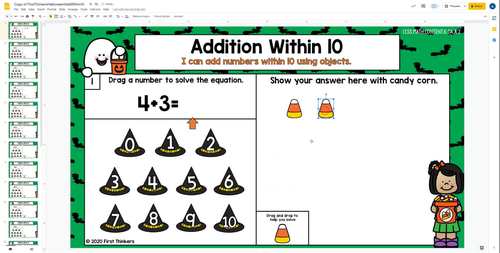 Halloween Math Games Addition Within 10 Digital Resources | Fall Activities