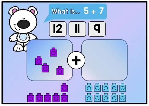 Addition: 1-20 with Manipulatives | Boom Cards by SmartSPED | TPT