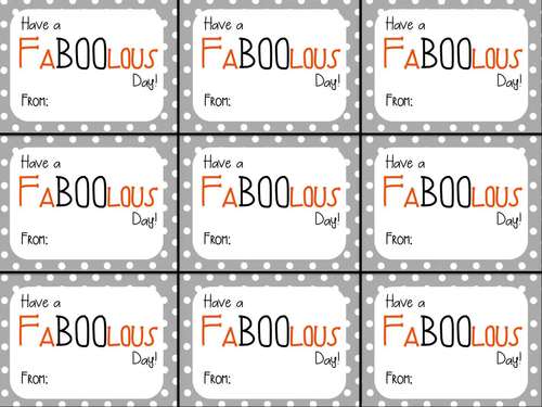 Printable Cute Halloween Gift Tag (Have a FaBOOlous--fabulous--Day)