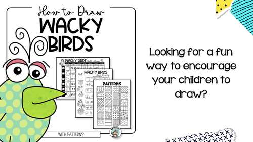 Roll A Wacky Bird Drawing • Easy Drawing Activity • Fun Elementary Art Sub