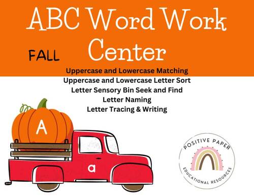 FALL Learning Letters Word Work Center by POSITIVE PAPER EDUCATIONAL ...