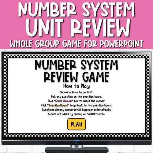Rational Number System Unit Digital Review Game by Stewart in 7th