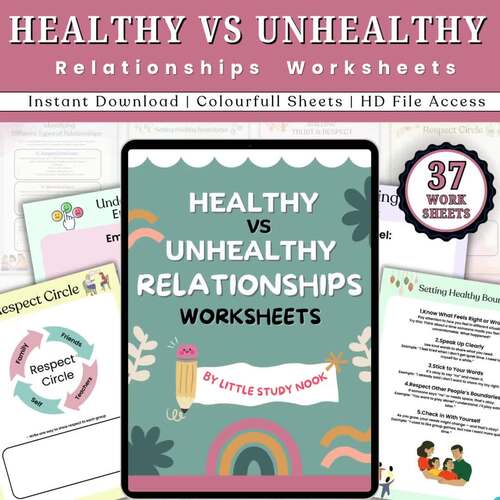 Healthy vs Unhealthy Relationships Worksheets for Teens | SEL & Health ...