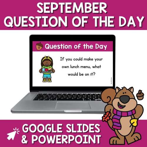 September Question of the Day Fall Morning Meeting Google Slides PowerPoint