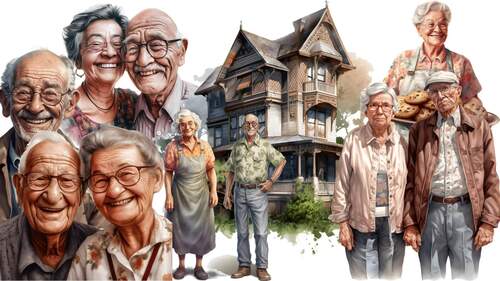 Watercolor Grandparents Clipart Set of 20 Files by ArtisticTimberStudio