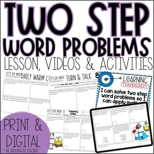 Two Step Addition and Subtraction Word Problems Math Worksheets and ...