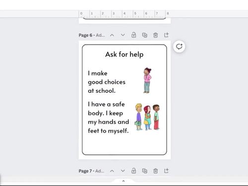 Editable social story: Ask for help │ Pre-K, kindergarten, first grade