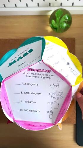 3rd Grade Math Review Craft - Measuring Mass (Grams & Kilograms ...