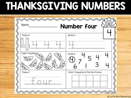 Thanksgiving Numbers Worksheets | Trace, Write & Count Numbers 1-20