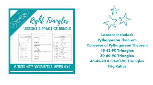 Right Triangles 30-60-90 & 45-45-90 Notes & Wks Bundle - 6 lessons