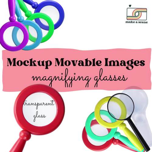 Magnifying Glasses Mockup Movable Elements - PNG Files Transparent ...