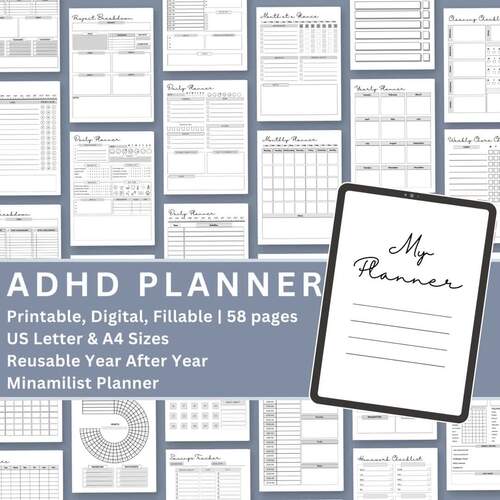 ADHD Student Planner, Printable - Fillable - Digital by CC Digital Studios