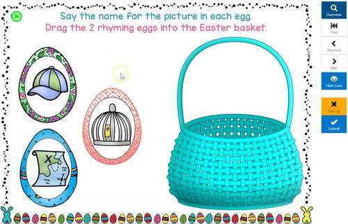 Easter Rhyming Words Phonemic Awareness Game | Digital BOOM Cards