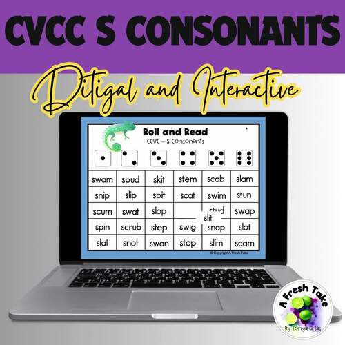 Digital Interactive Roll, Click, and Read - CCVC – S Consonants by A ...