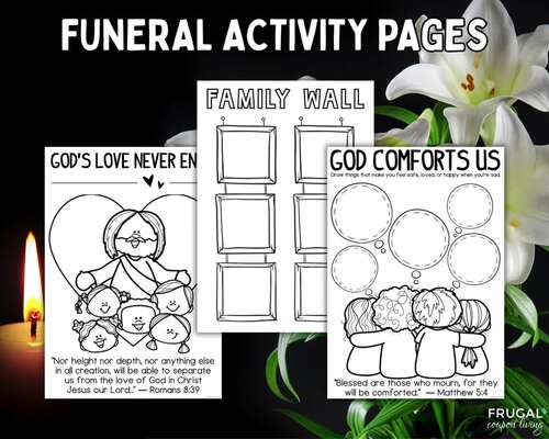Christian Funeral Coloring Pages, Faith-Based Funeral Activity Pages ...