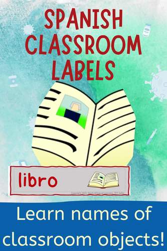 SPANISH CLASSROOM LABELS BLACK AND WHITE AND COLOR BACK TO SCHOOL