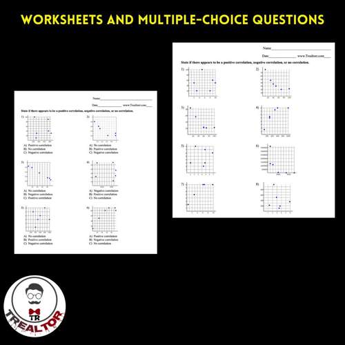 Correlation Scatter Plots Worksheets With Answers PDF 10k Pages Math ...