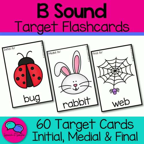 B Sound Articulation Target Cards - Artic - Apraxia - Phonology ...