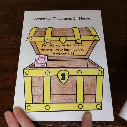 Treasures In Heaven Printable Craft for Kids Sunday School Bible Lesson Activity
