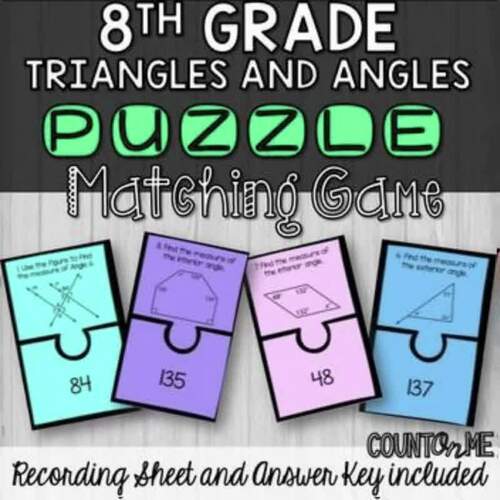 Triangles And Angles Matching Game by Thriving Teacher Inc | TPT