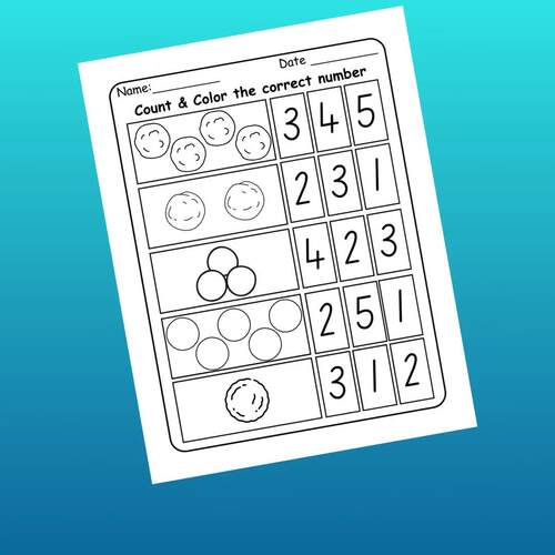 Snowball Count and Color Numbers 1-5 | Winter Counting Worksheets for ...