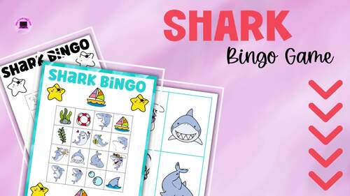 Shark Themed Bingo Game Activity by GinasPrintableShop | TPT