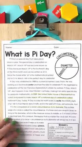 Pi Day Activities Worksheet Math Game Reading Writing Word Search 4th ...