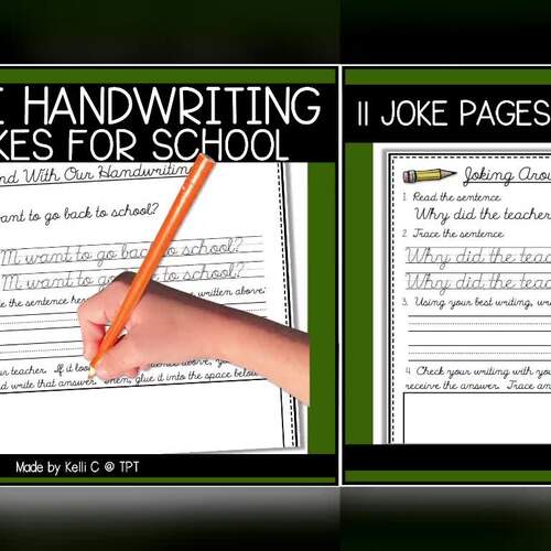 Just a Joke Cursive Handwriting Practice Improve Penmanship School Writing