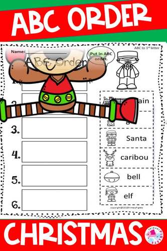 Christmas ABC Order Writing Activities by Primary Piglets | TPT
