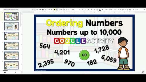 Ordering Numbers up to 10,000 Google Activity by Teacher Gameroom