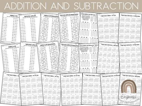 Numeracy Worksheet Bundle - Middle Primary Years by Empress Teaching ...