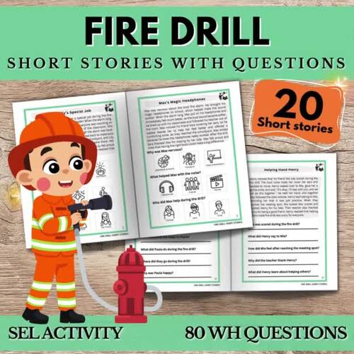 Fire Drill Short Stories W/ Questions Autism Reading Comprehension ...